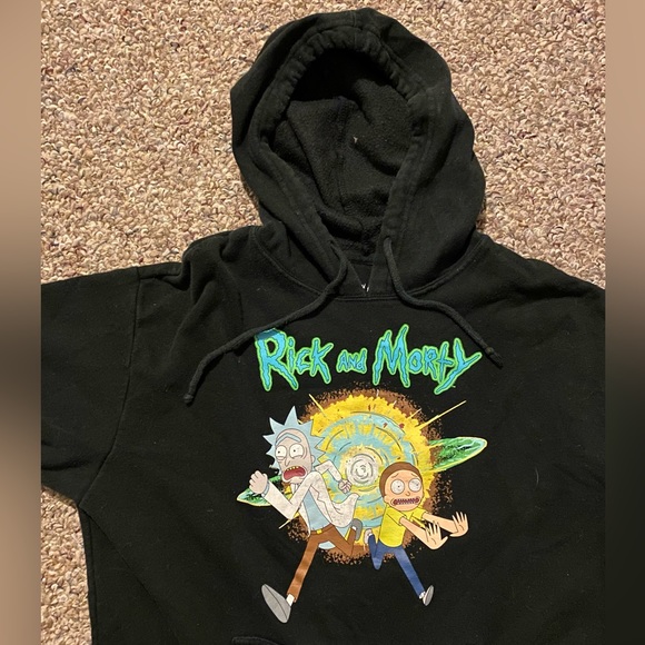 Ripple Junction | Tops | Rick And Morty Explosion Sweatshirt Logo Hoodie Adult Swim Size Large ...